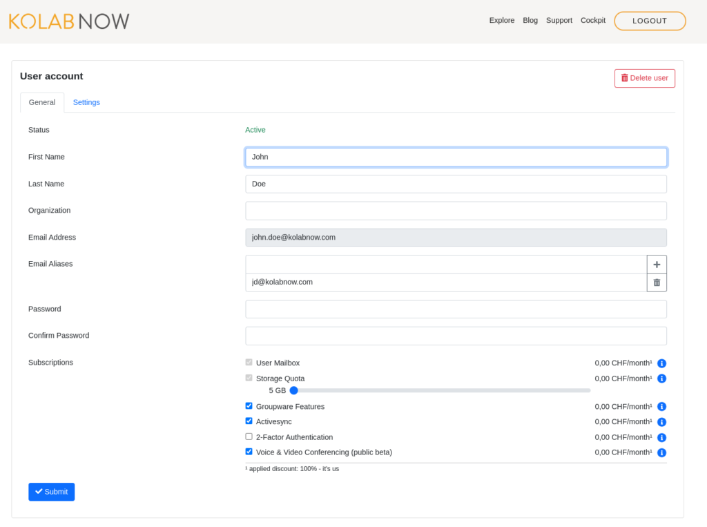 Kolab Now KB: iPhone ActiveSync client Setup Guide